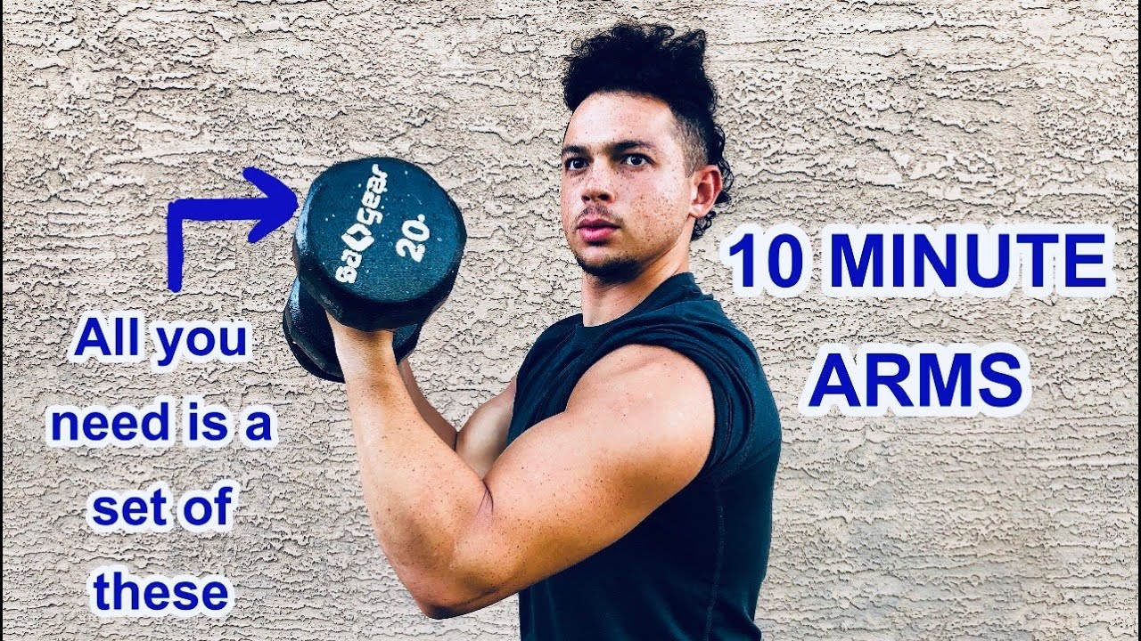 FULL 10 MINUTE Arm Workout - With Just one set of Dumbbells - YouTube