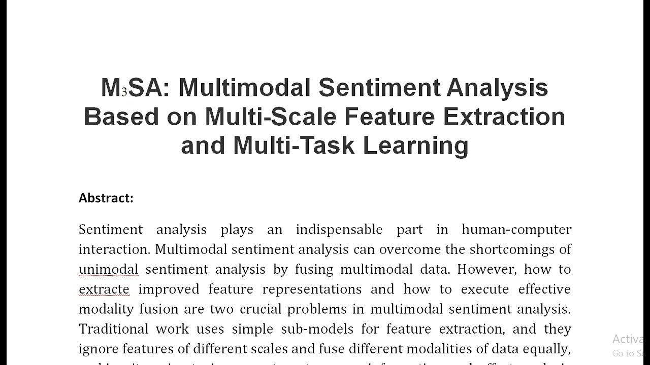 M3SA Multimodal Sentiment Analysis Based on Multi Scale Feature Extraction and Multi Task ...