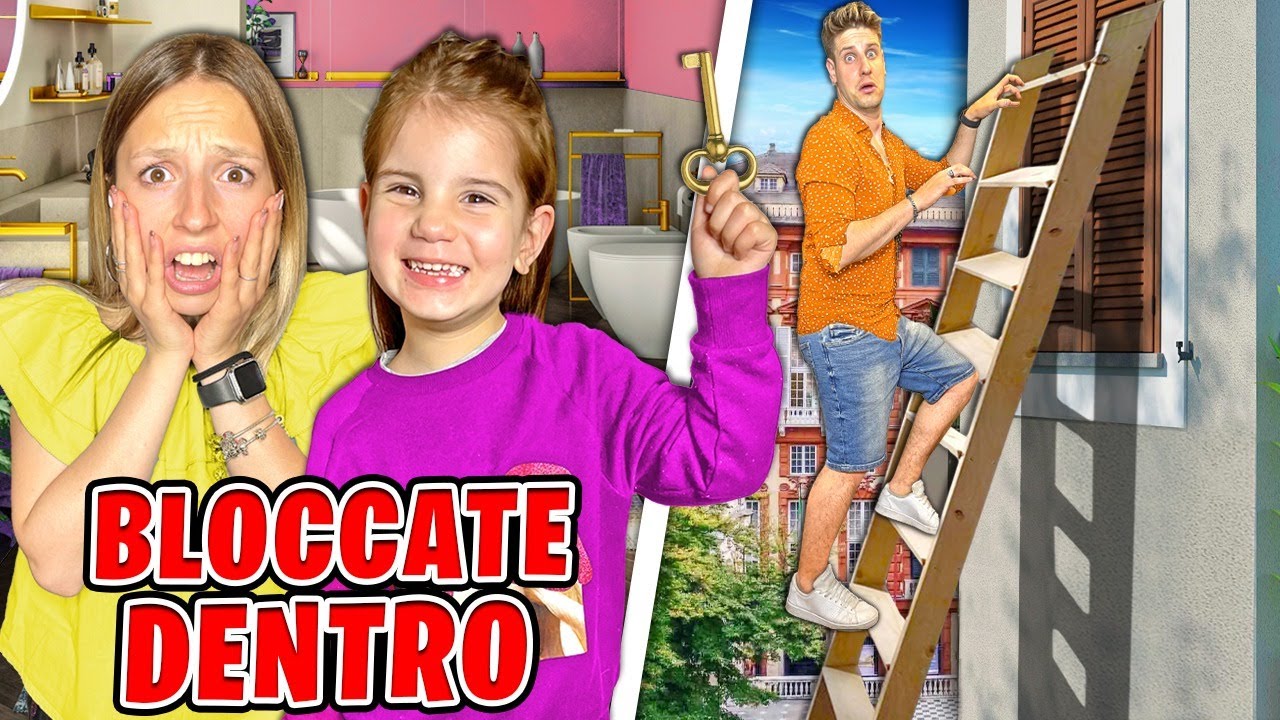 AURORA E LAURA RIMANGONO INTRAPPOLATI IN BAGNO! PAPÀ MIKE ENTRA DALLA ...