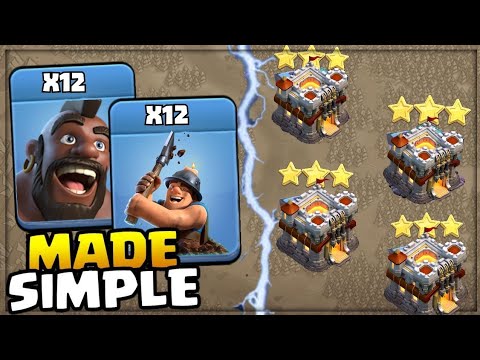 TH11 Trophy Push Attack With 12 Hog + 12 Miner + 5 Healer ! Th11 Attack Strategy 2024 CoC - YouTube