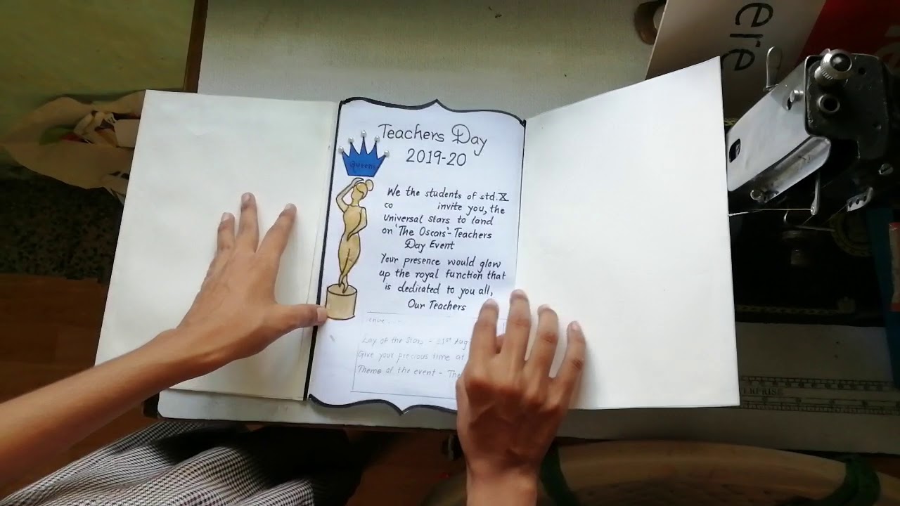 Invitation card for teachers day - YouTube