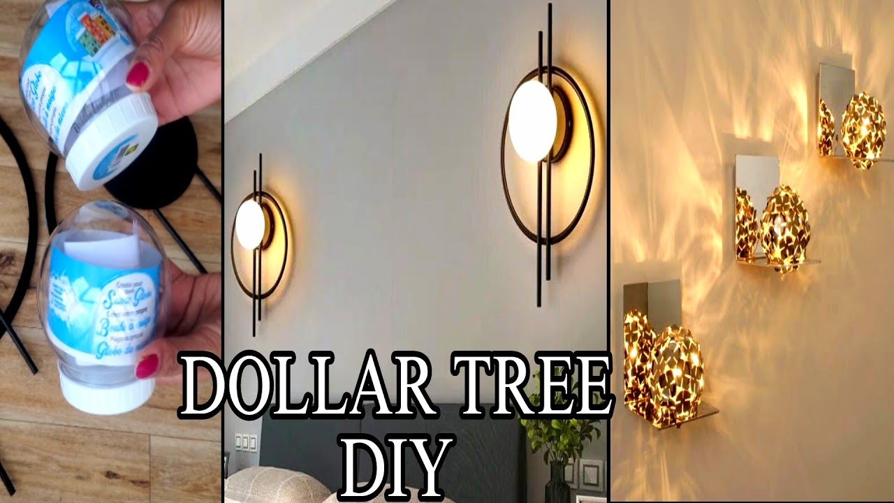 DIY wall sconce | Dollar Tree wall light | Craft Angel - YouTube