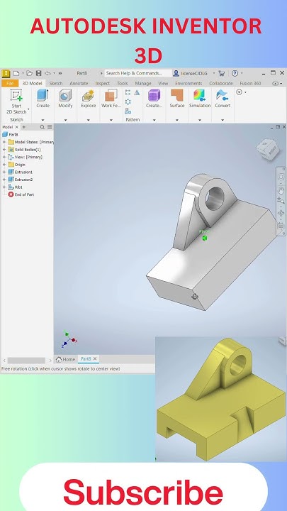 Autodesk Inventor 3d modeling Tutorial #autodeskinventortutorial #autodesk #inventor - YouTube