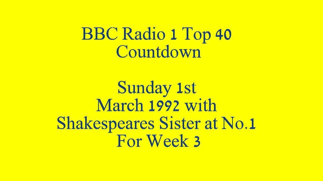 BBC Radio 1 Top 40 Countdown Sunday 1st March 1992 YouTube bbc-radio-1-top-40-countdown-sunday-1st-march-1992-youtube