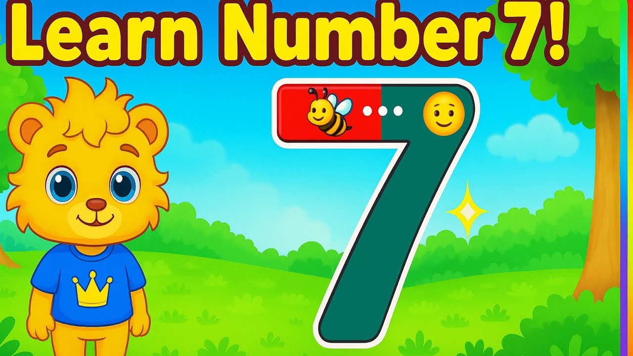 Learn Number 7 with Fun Animation | Kids Counting Song & Tracing ...