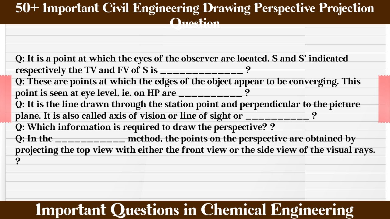 MCQ Questions Civil Engineering Drawing Perspective Projection with ...