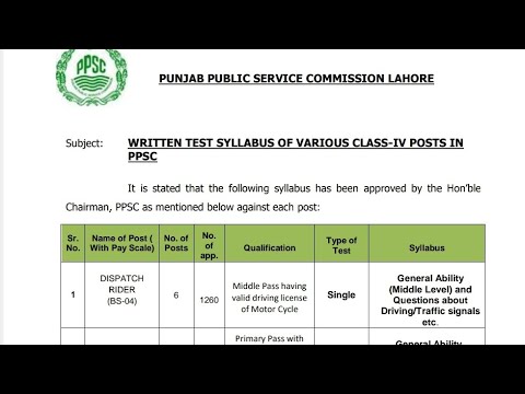 PPSC Class-IV jobs test syllabus and paper pattern announced | # ...