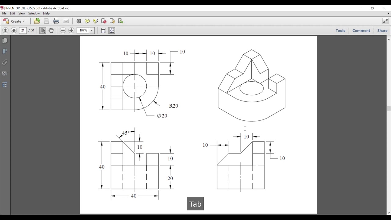Autodesk Inventor Exercise Part-17 - YouTube