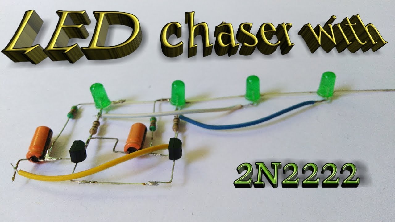 LED chaser with 2N2222 transistor || 4LED chaser || by ESTK - YouTube