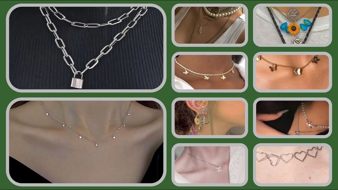 Women's Neck Jewelry Ideas. Girls Unique Jewelry Design. Necklace ...