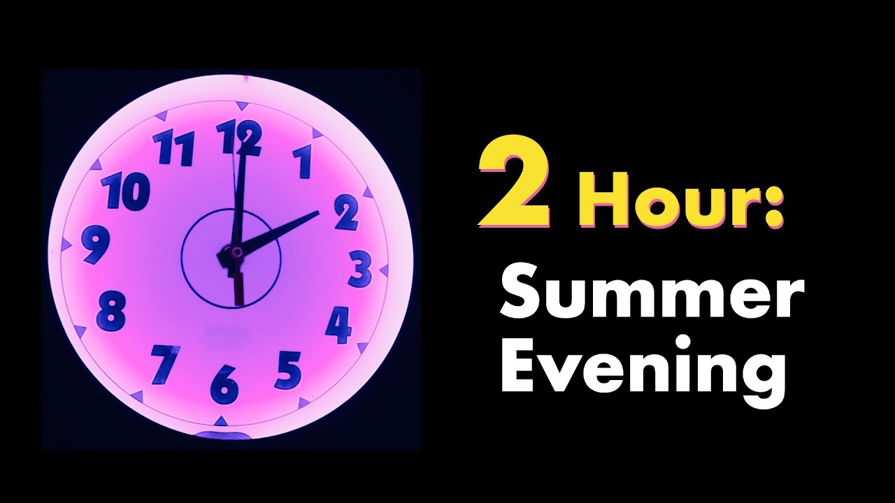 2 Hour Timer - Purple Neon and Sounds of a Summer Evening - YouTube