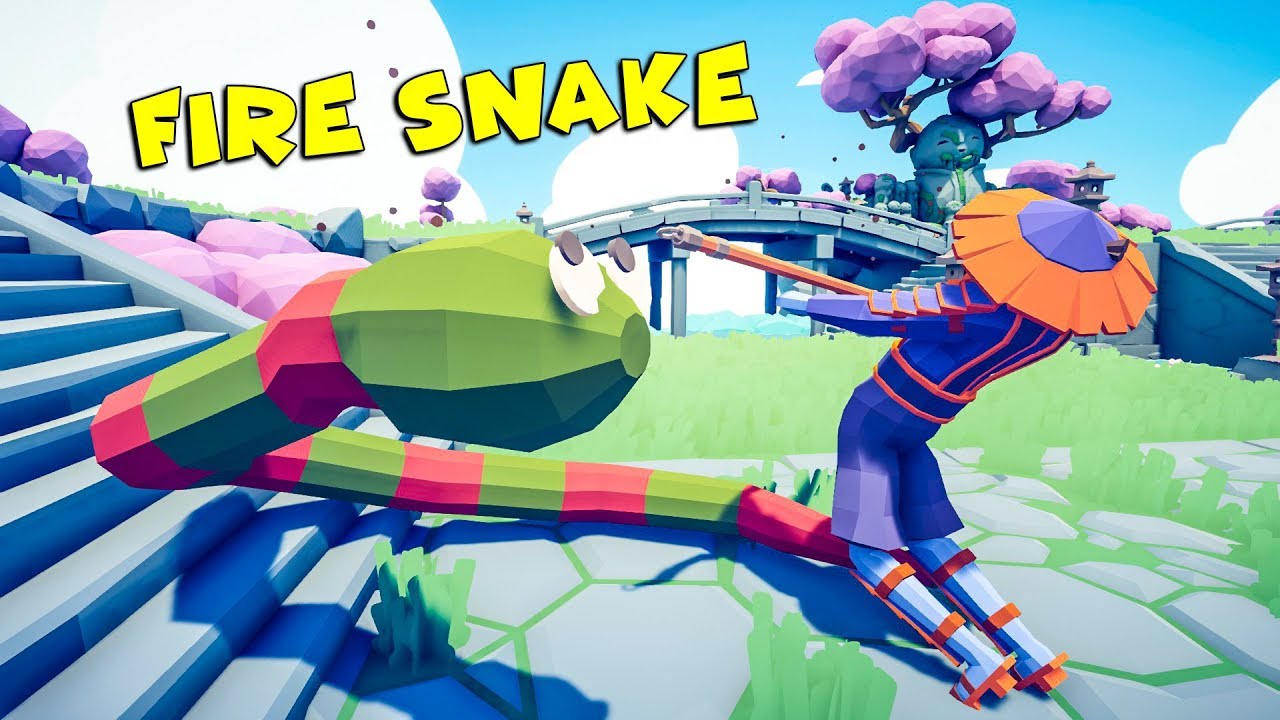 TABS Modded Gameplay - Fire Snake 1v1 Dynasty Unit - YouTube