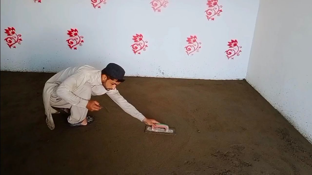 Techniques of flooring plaster in room / how to do floor plastering ...