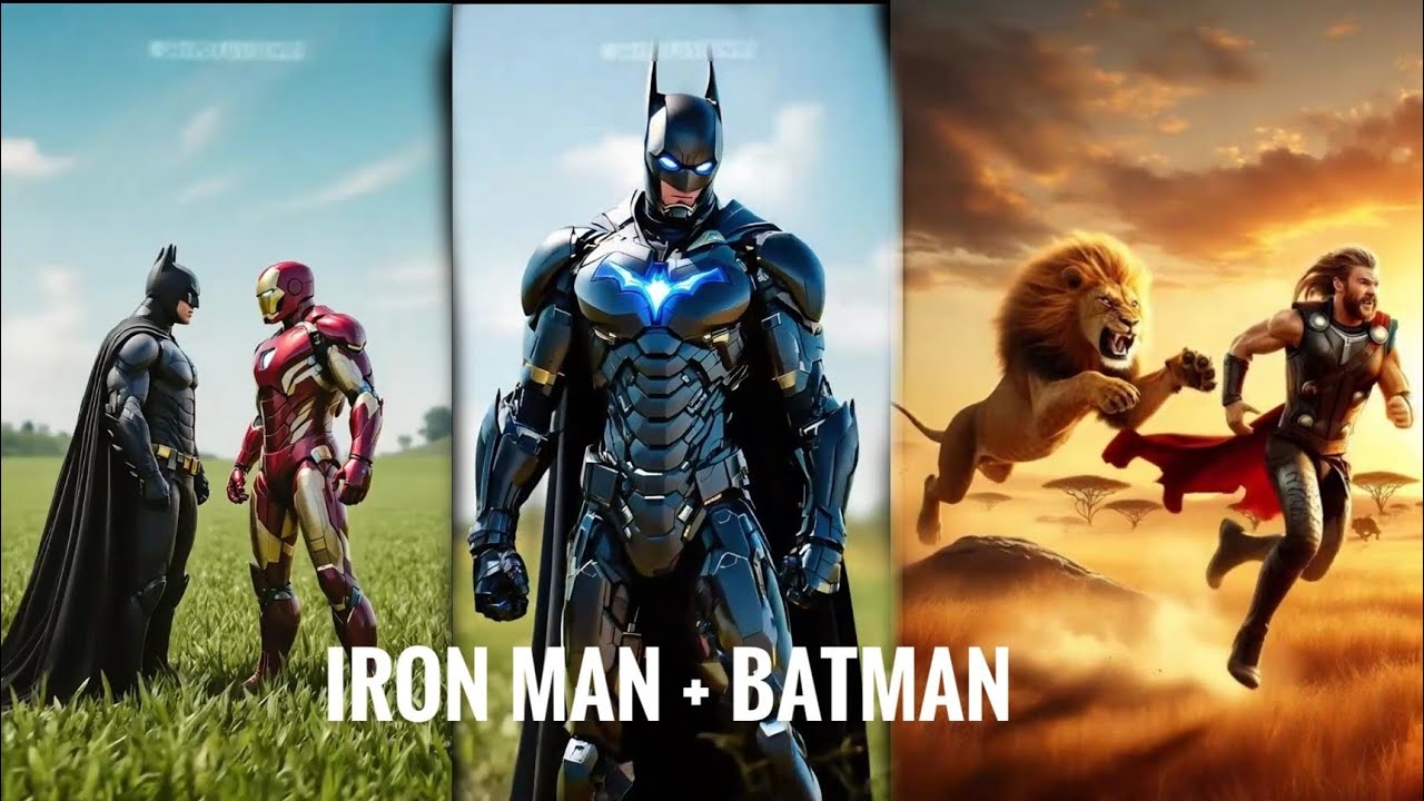 Iron Man + Batman🦇 | Thor + Lion 🦁| superheroes 😵+ Animals| - YouTube