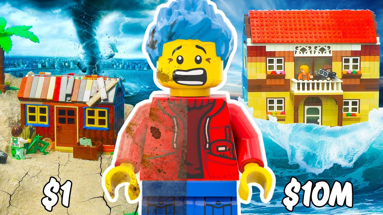 Recreating NATURAL DISASTERS in LEGO POOR vs RICH House - Tornado ...