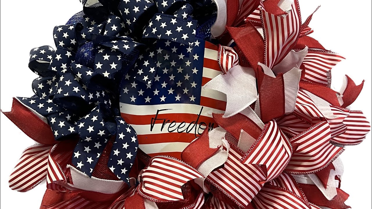 Flag Deco Mesh Wreath| Hard Working Mom |How to - YouTube
