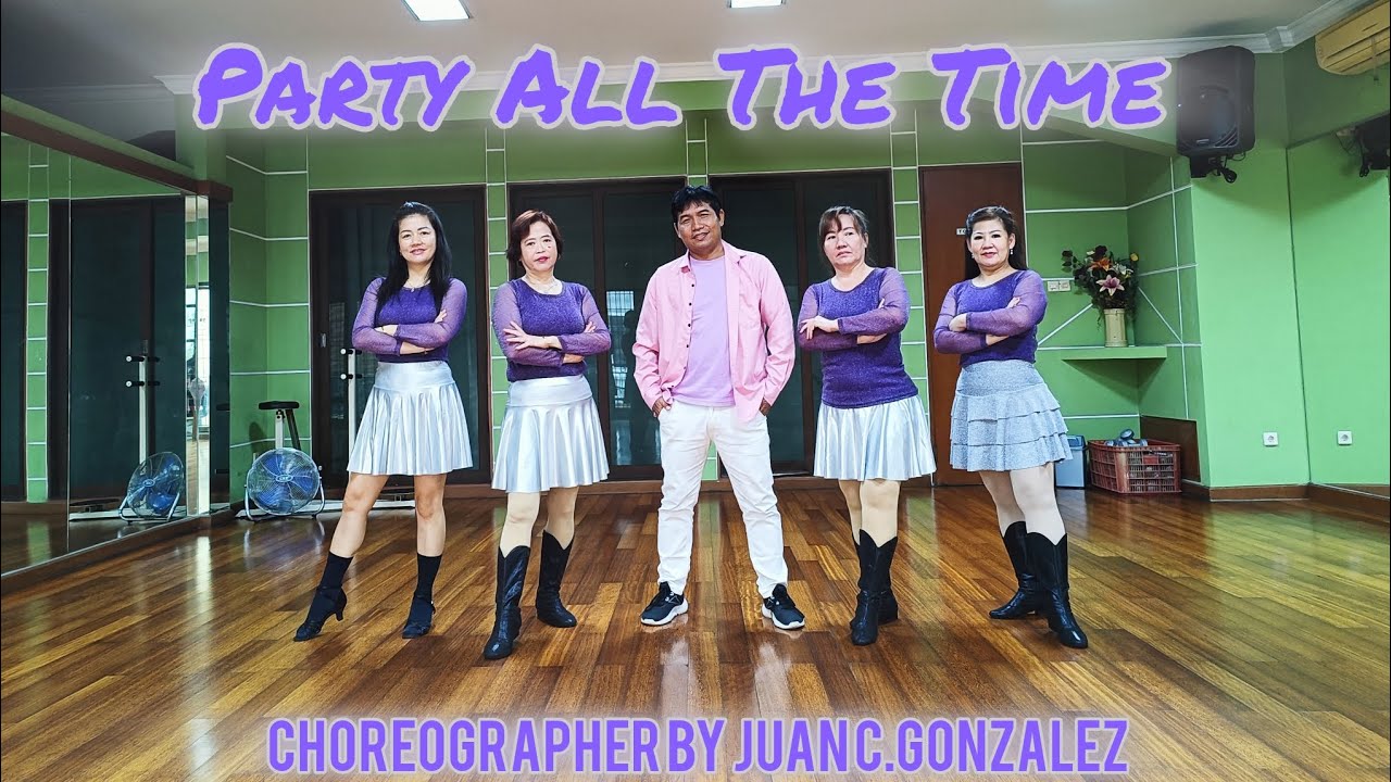 Party All The//Time Line Dance//Coach Sugeng//Smart Mom - YouTube
