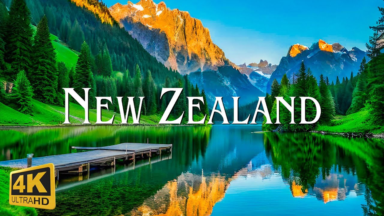 FLYING OVER NEW ZEALAND (4K UHD) - Relaxing Music With Wonderful ...