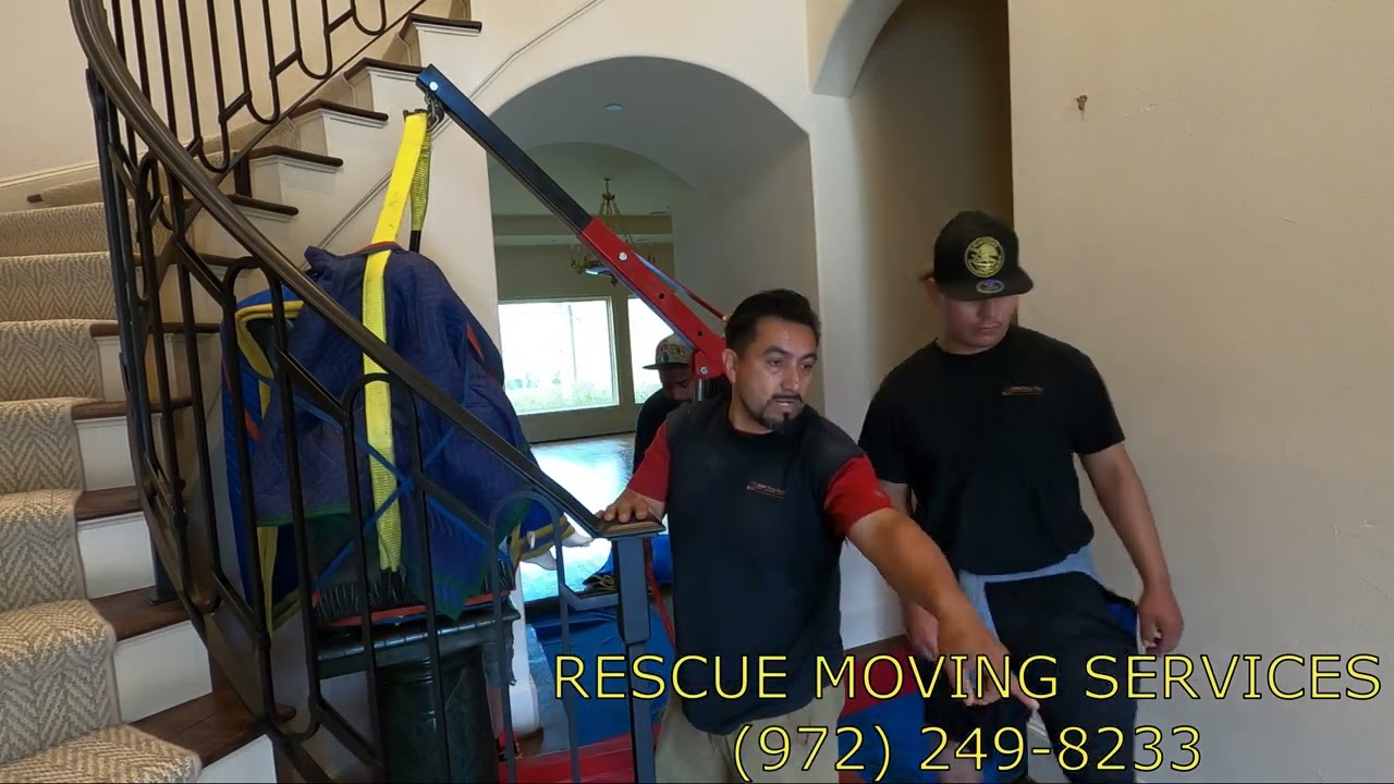 Moving a heavy marble statue in Dallas by Rescue Moving services ...