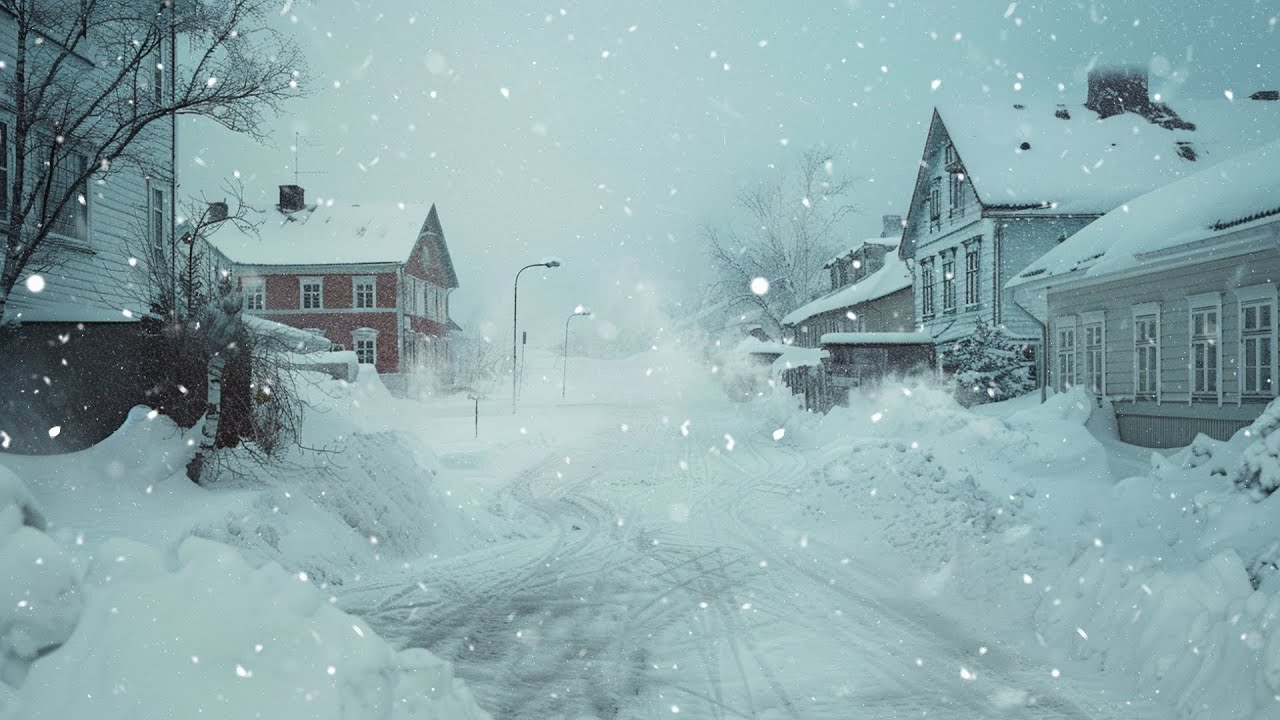 Heavy Blizzard Storm at Night┇Howling Wind & Blowing Snow┇Frosty ...