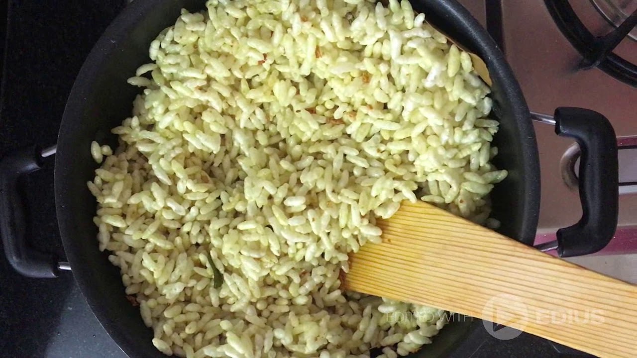 DIY ''garlic puffed rice'' recipe lasaniya sev mamra, light diet namkin ...