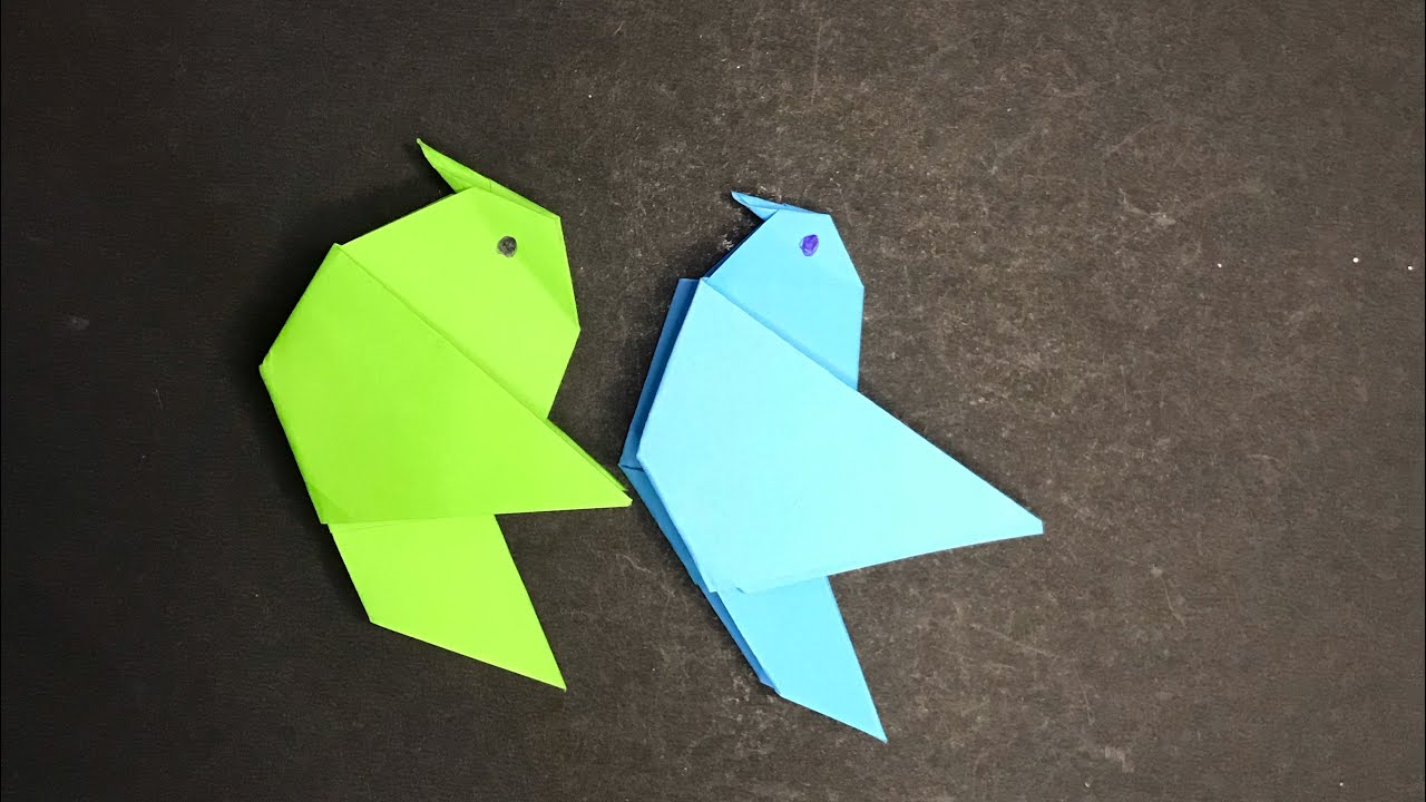 How to make a simple bird origami-paper bird - YouTube