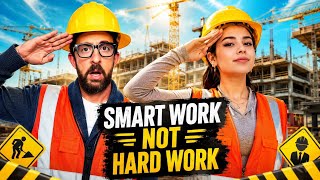 Smart Work Not Hand Work Construction Workers #adamrose #funny #engineeringlife #smartwork #youtube 