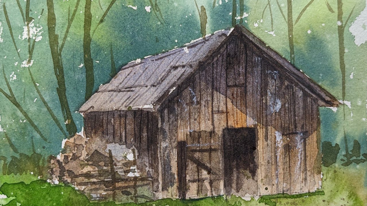Step-by-Step Watercolor Tutorial: Creating a Beautiful Wooden House ...