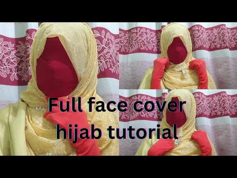 Tight face cover hijab tutorial /New hijab style 2024 #hijab #fullcoveragehijab #viral