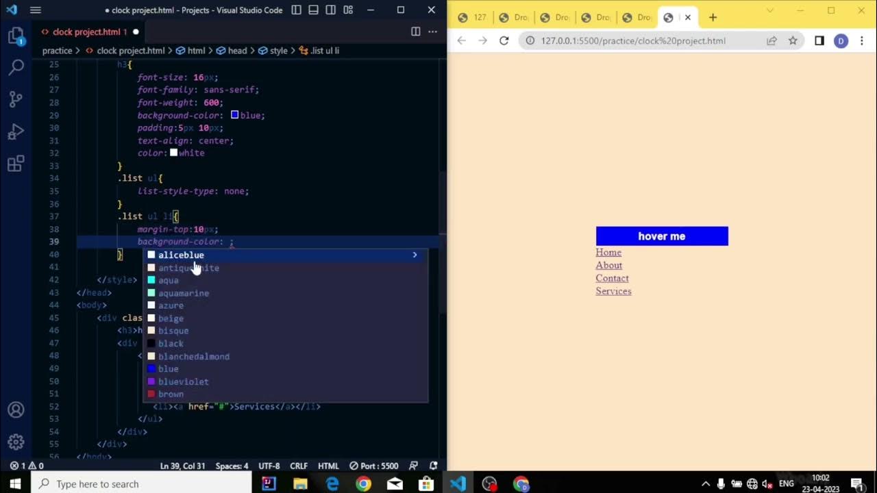 Creat a Drop-down menu using HTML and CSS | #coading #html #css - YouTube