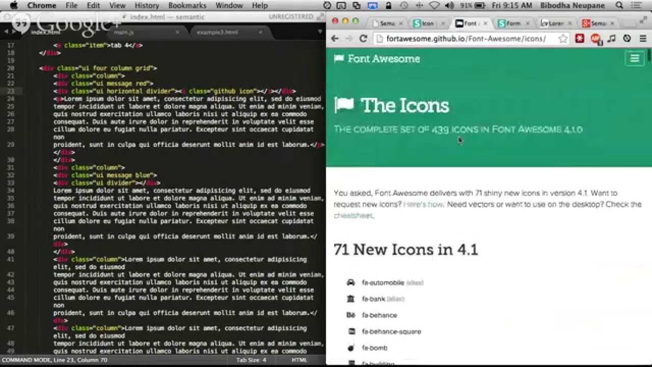 Semantic Ui Containers