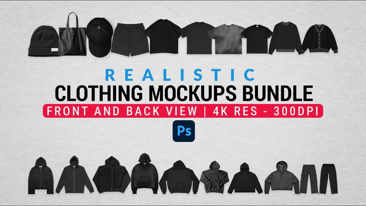 Photoshop Clothing Mockups Bundle | Realistic T-Shirt Mockup ...