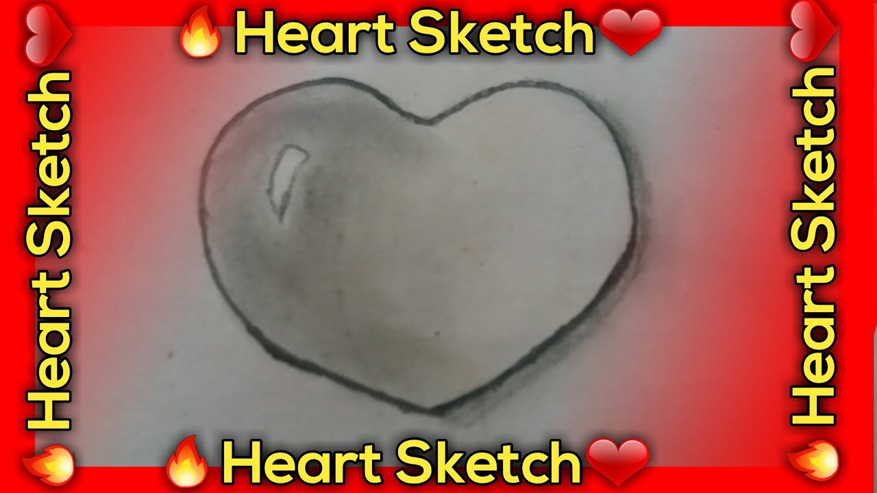 How to draw heart sketch water drop | Easy way to draw heart sketch ...