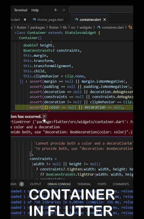 Container in flutter Tutorial ... #shortvideo #flutter #coding - YouTube