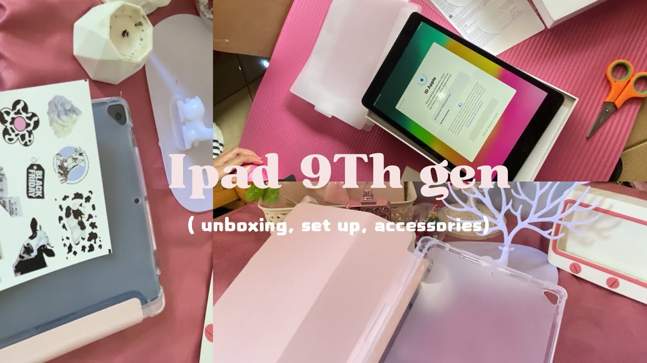 IPAD 9TH GEN 𐙚: unboxing, set up, accessoriest. 🎀 - YouTube