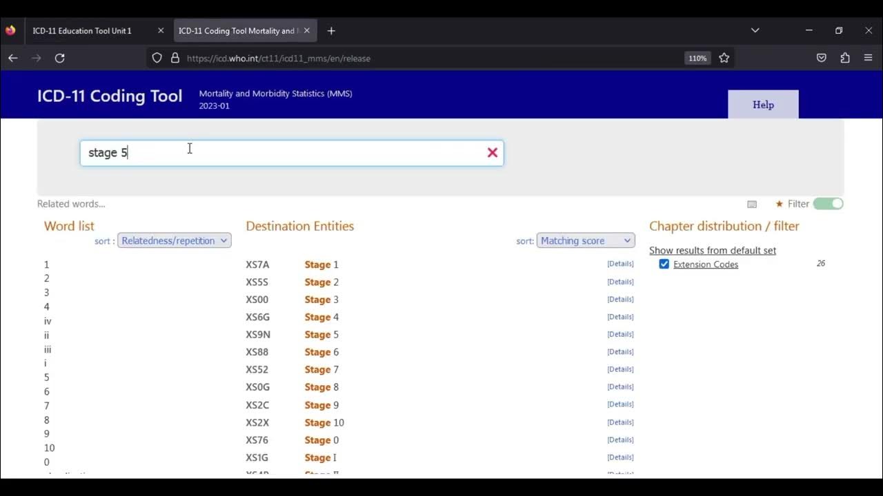 How To Use Coding Tool And Extension Codes Icd 11 Coding Demonstration Icd 11 Educational