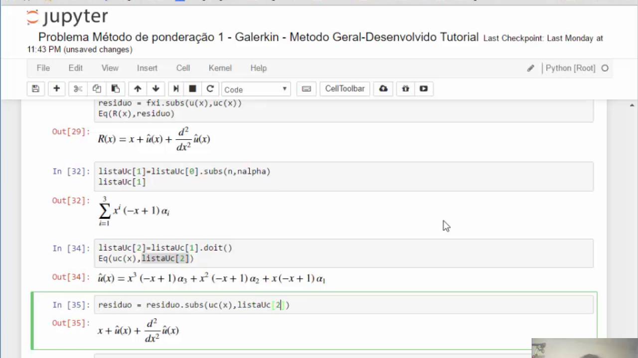 Tutorial Python Sympy parte 08.2 - Resolvendo pelo método numérico de Galerkin - YouTube