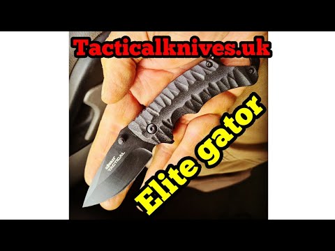 KOMBAT Tactical Elite Gator Lock knife - YouTube