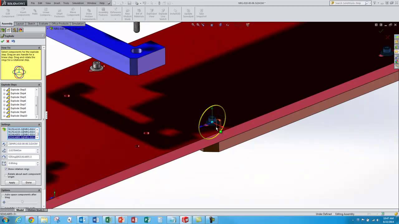 Solidworks - Exploded Views on RF Load Tray Assembly - Assignment #6 ...