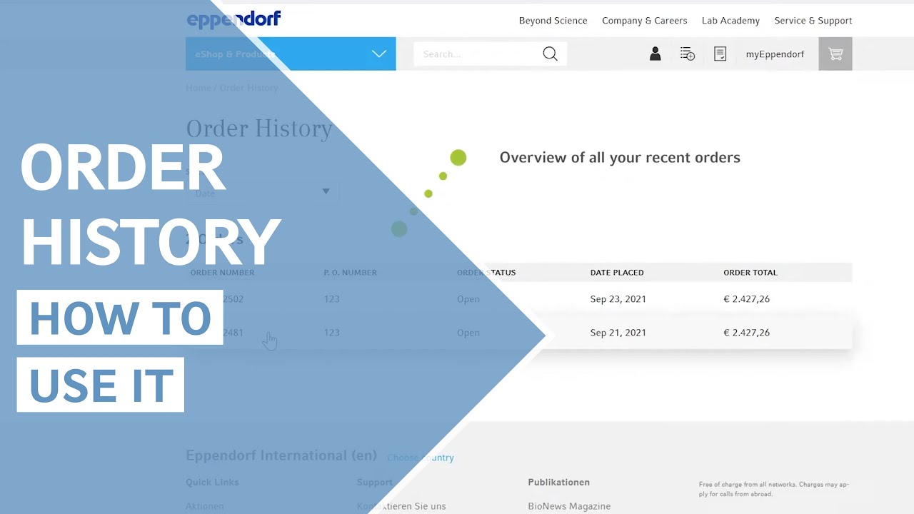 How to use the order history - YouTube