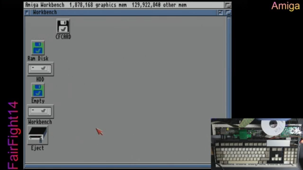 Amiga 1200 with CD32 Emulation through a real CD drive. - YouTube
