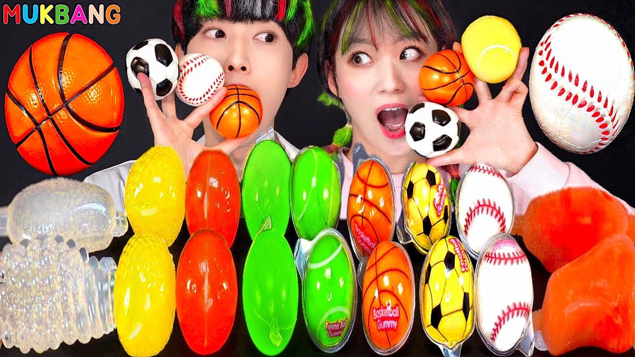 ASMR ICE CREAM SPORTS BALL PARTY 다양한 스포츠볼 아이스 틱톡 젤리 먹방 DESSERTS JELLY ...