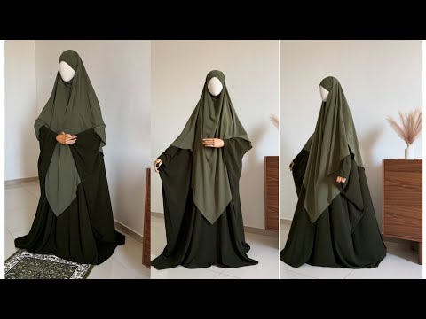 Khimar/hijab cutting and stitching step by step /कपड़ा कम हो तो इस तरह से हिजाब बनाएं।🧕👌
