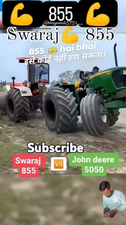 Swaraj 855 FE ️ vs John deere 5050 DI tochan king 💚 tractor tochan mukabla 🚜 #shorts #trending ...