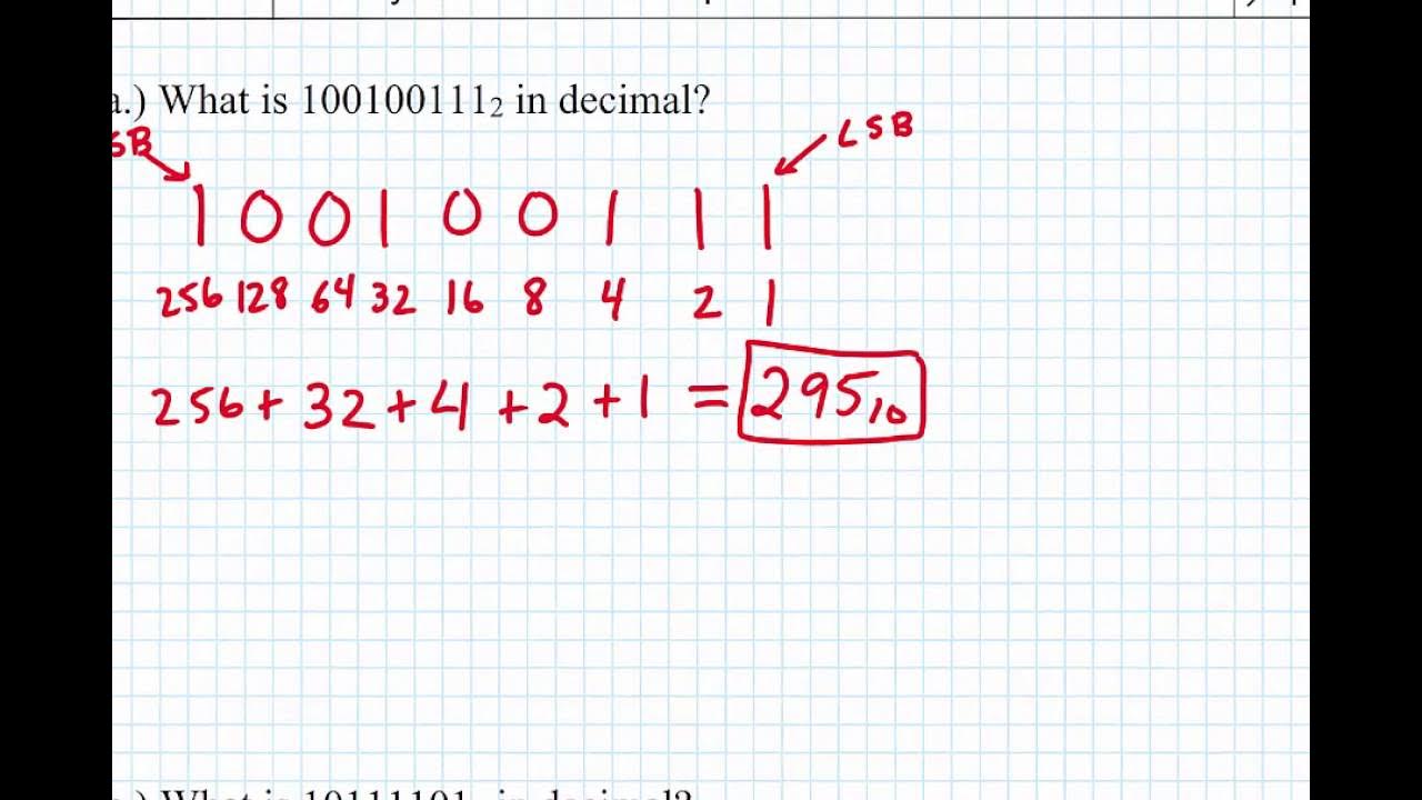 ECE 100 04 Binary to Decimal Example - YouTube