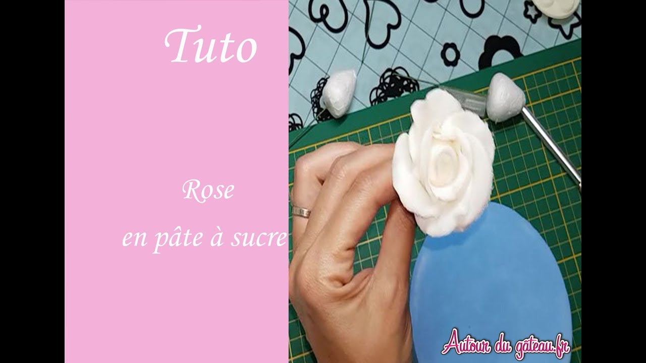 Réalisation facile d'une rose en pâte à sucre - YouTube