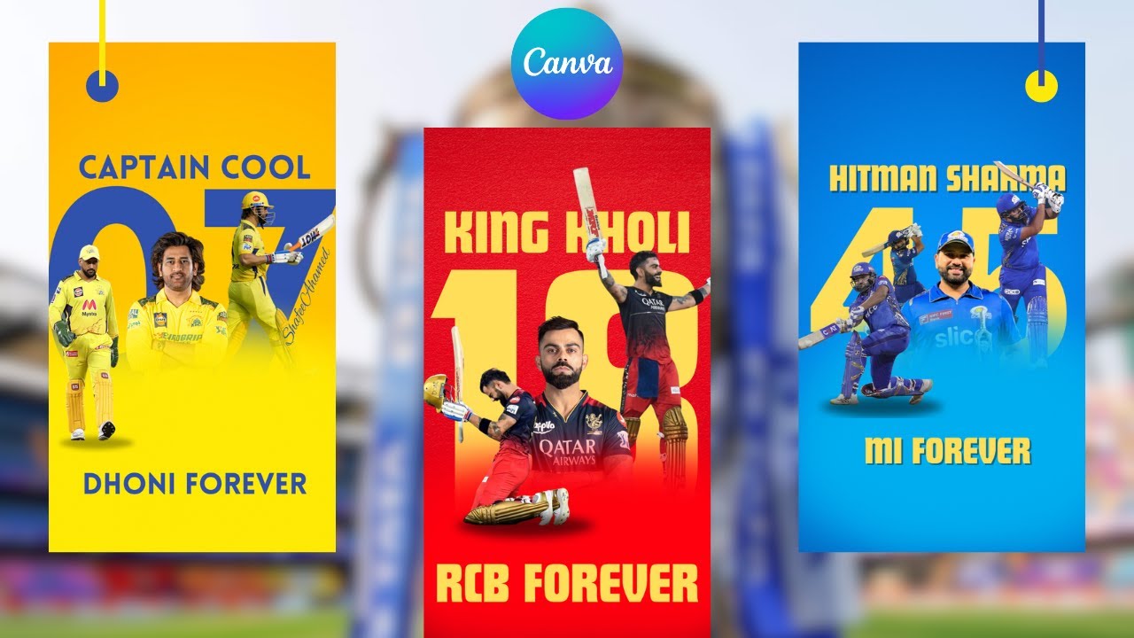 How to Design an IPL Poster in Canva | #video #trending #csk #dhoni # ...