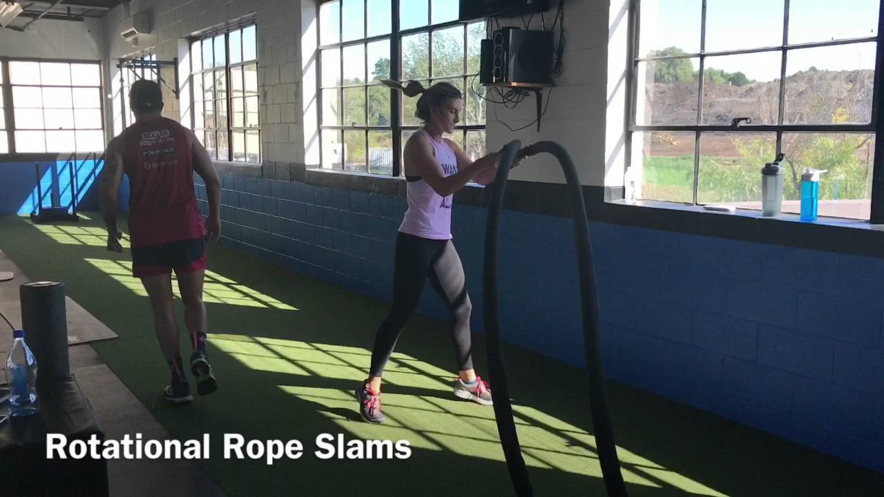 Rotational rope slams - YouTube