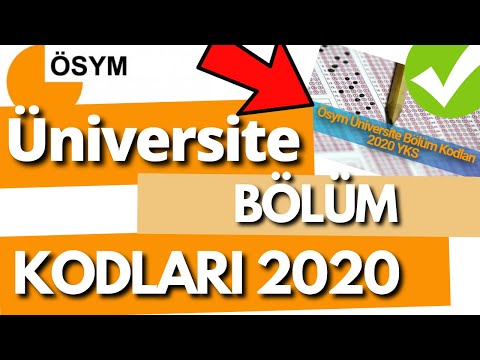 Ösym Üniversite Bölüm Kodları 2020 YKS
