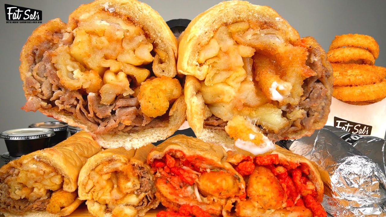 EATING the FATTEST Sandwiches and Loaded Fries Mukbang - FAT SAL’S ...